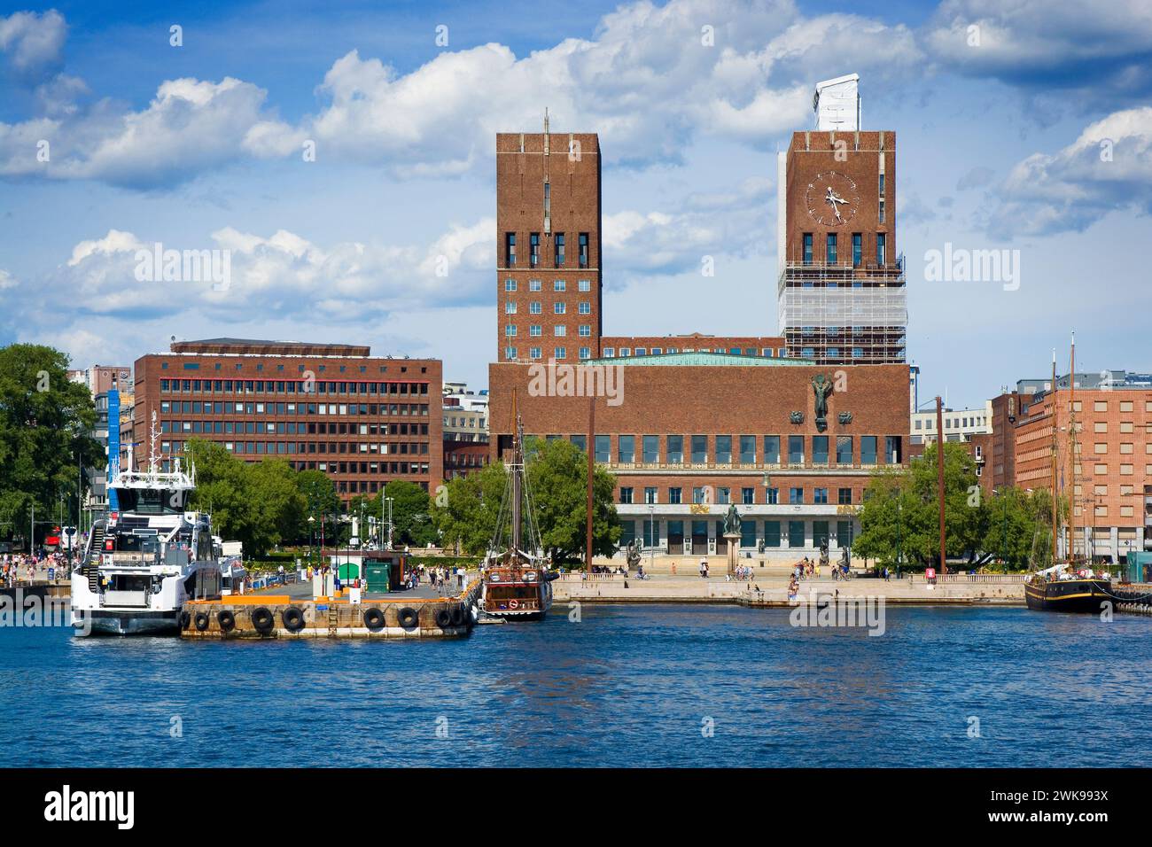 Ferry terminal at the City Hall building in Oslo, Norway Stock Photo ...