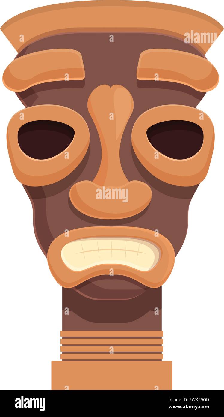 Angry totem icon cartoon vector. Maya alaska. Aboriginal bear face ...
