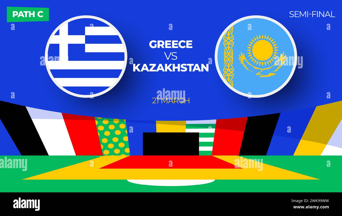 Greece vs Kazakhstan football 2024 match. Football 2024 playoff ...