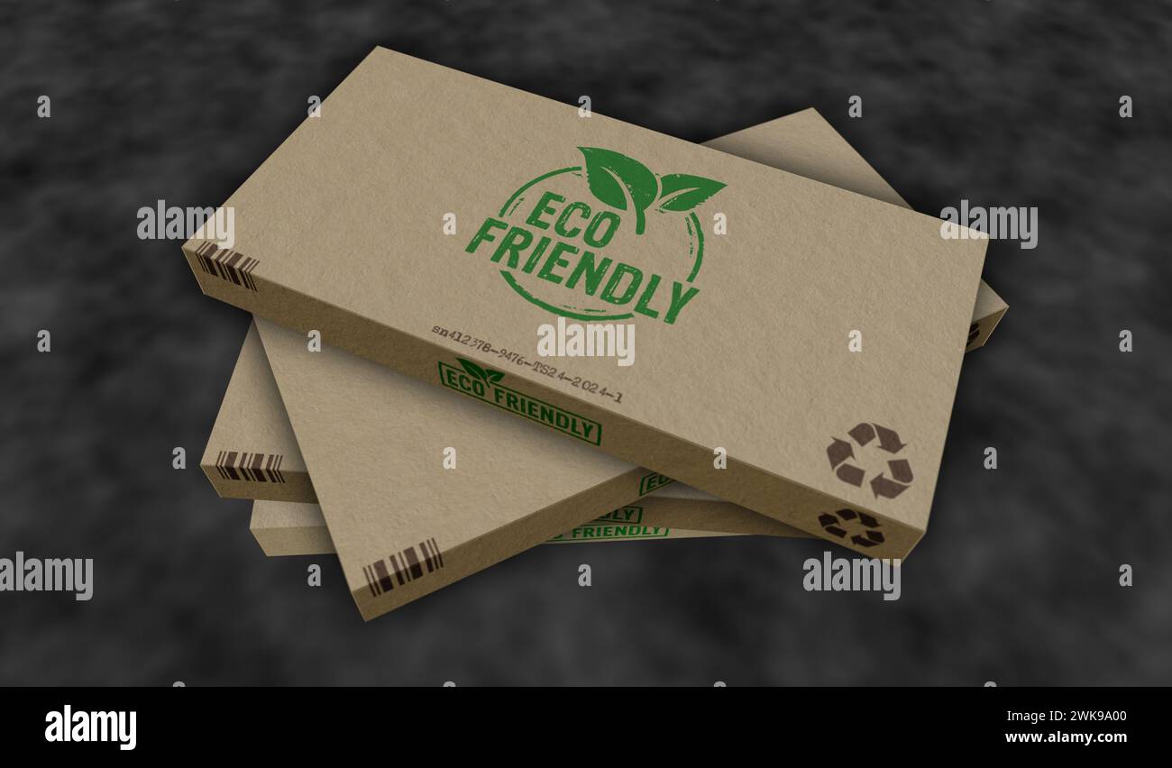 Eco friendly box production line. Recycling and sustainable transport ...