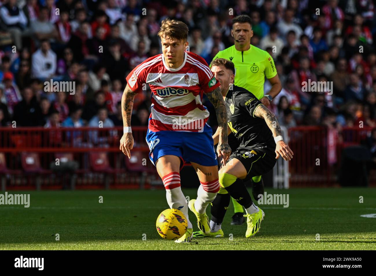 Granada, Granada, Spain. 18th Feb, 2024. Kamil Piatkowski of Granada CF ...