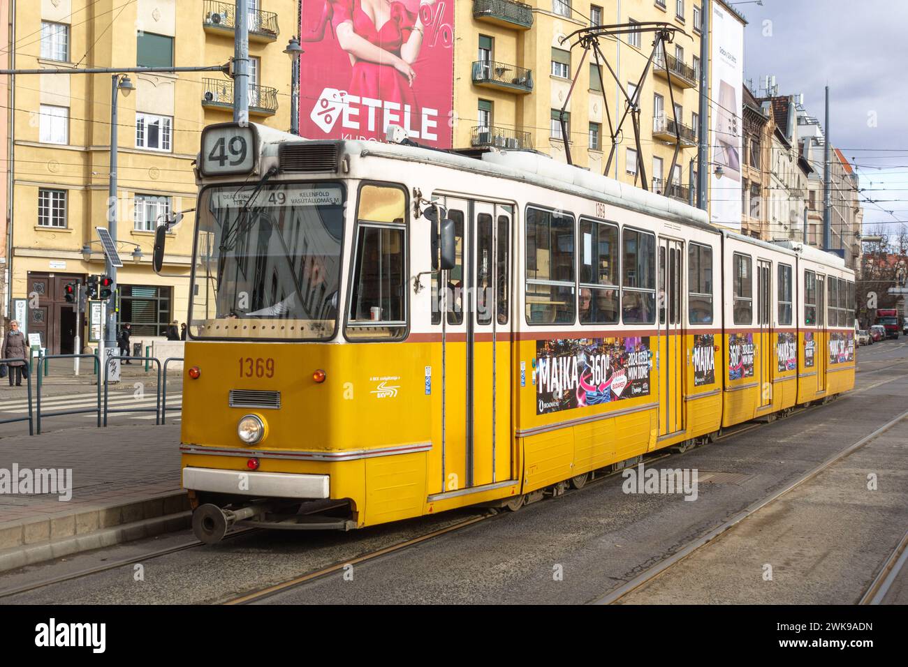 A Ganz CSMG tram on Line 49 in Budapest Stock Photo - Alamy