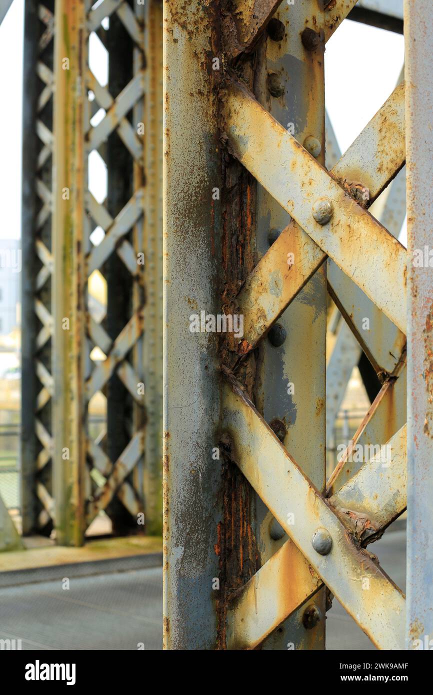Iron swingbridge at the entrance to the port of Dieppe, Normandy ...