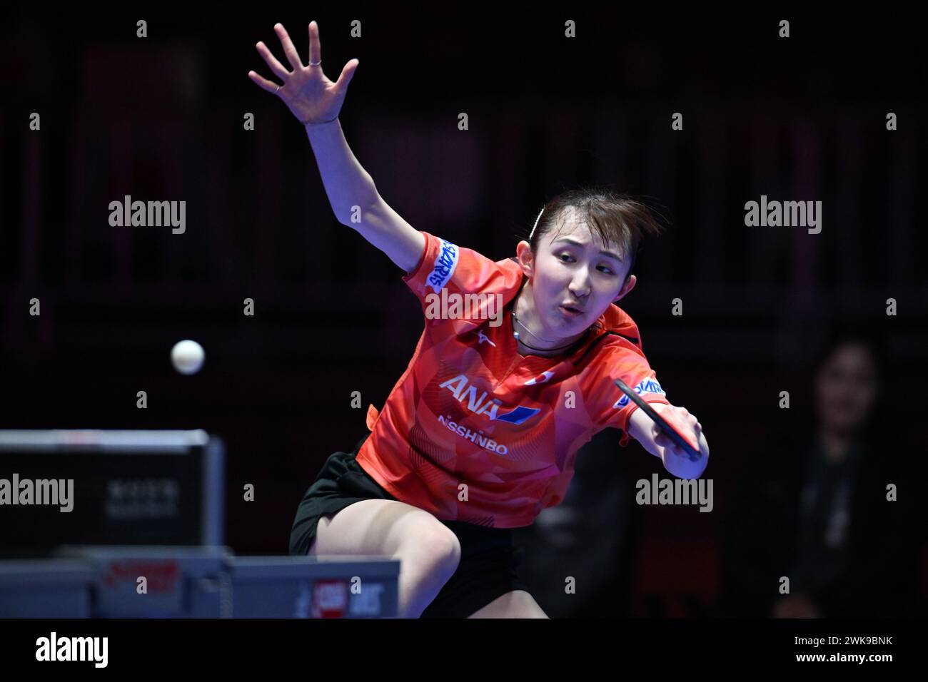 Busan, South Korea. 19th Feb, 2024. Hayata Hina of Japan returns the ...