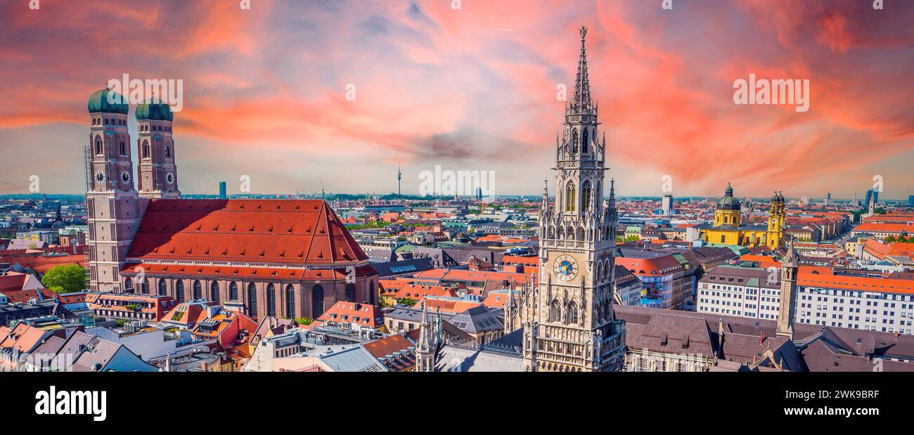 Panorama Munich city centre in bavaria germany Stock Photo - Alamy
