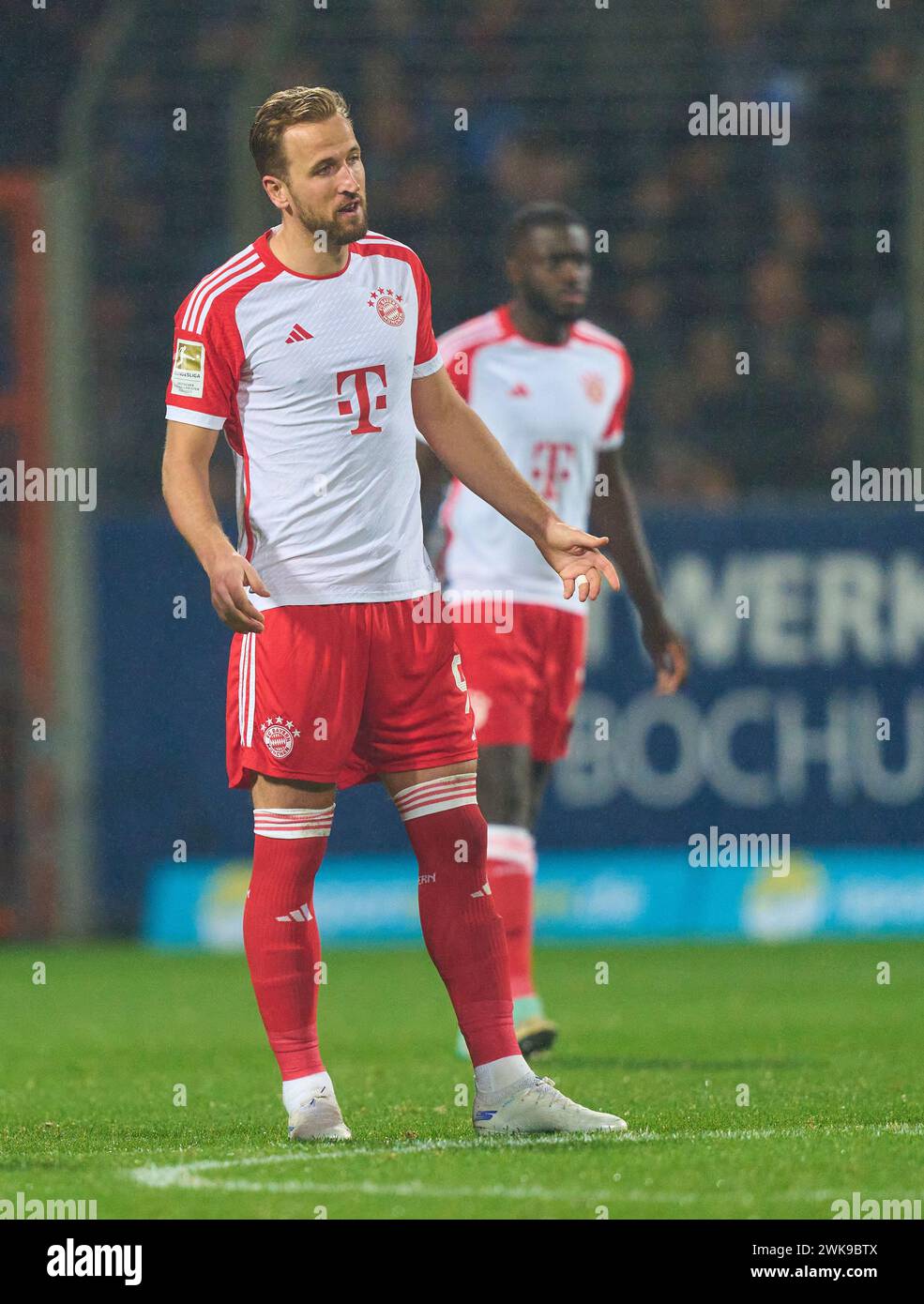 Bochum, Germany. 18th Feb, 2024. Harry Kane, FCB 9 Dayot Upamecano, FCB ...