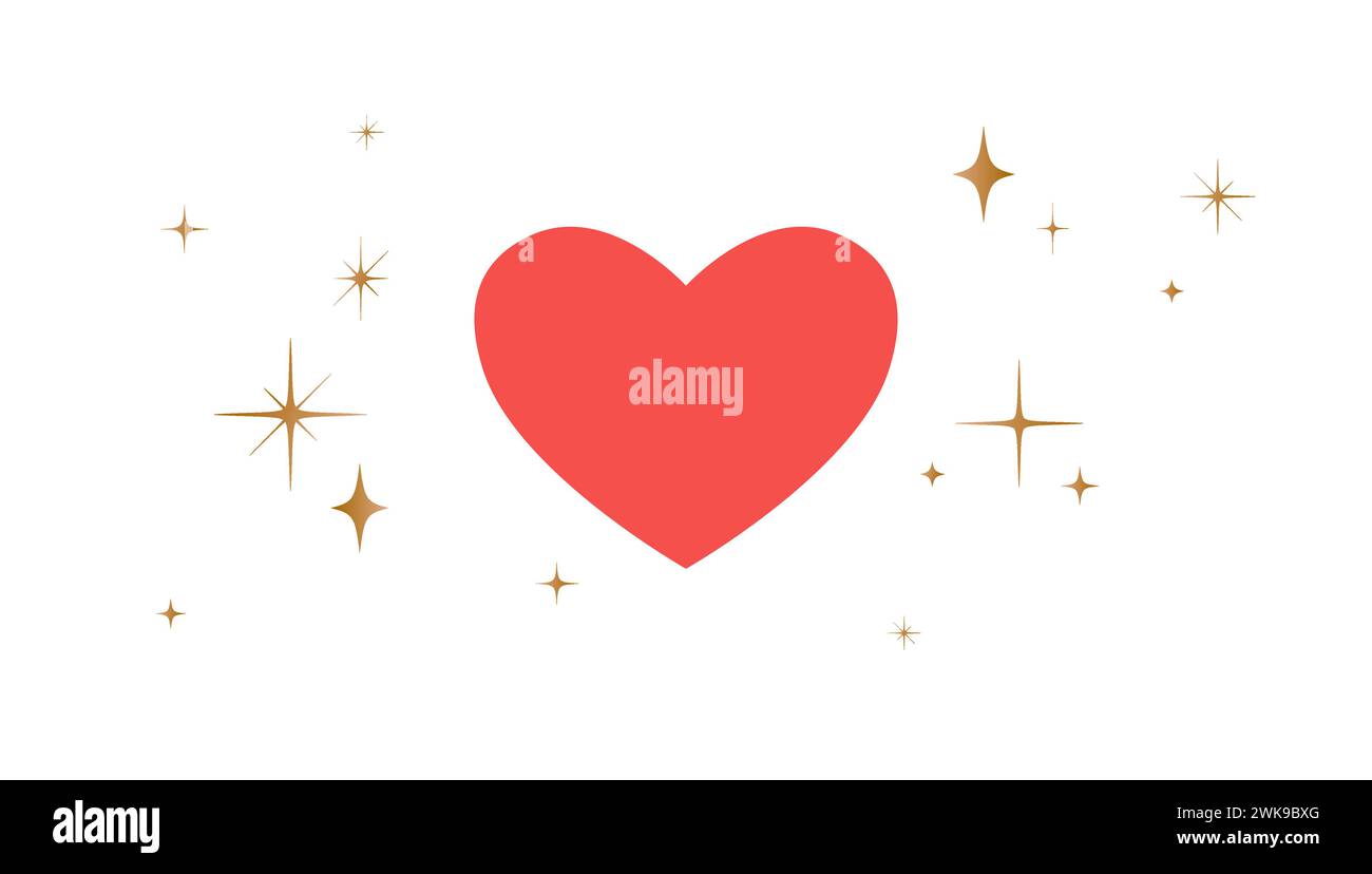 Heart sign, Love symbol with stars. Heart icon love with star, white ...