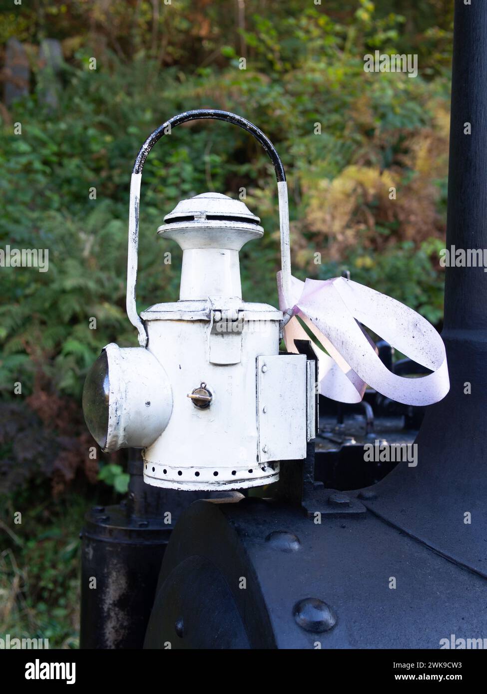 Lantern on engine 'Tom Rolt", Talyllyn Railway, Wales, United Kingdom ...