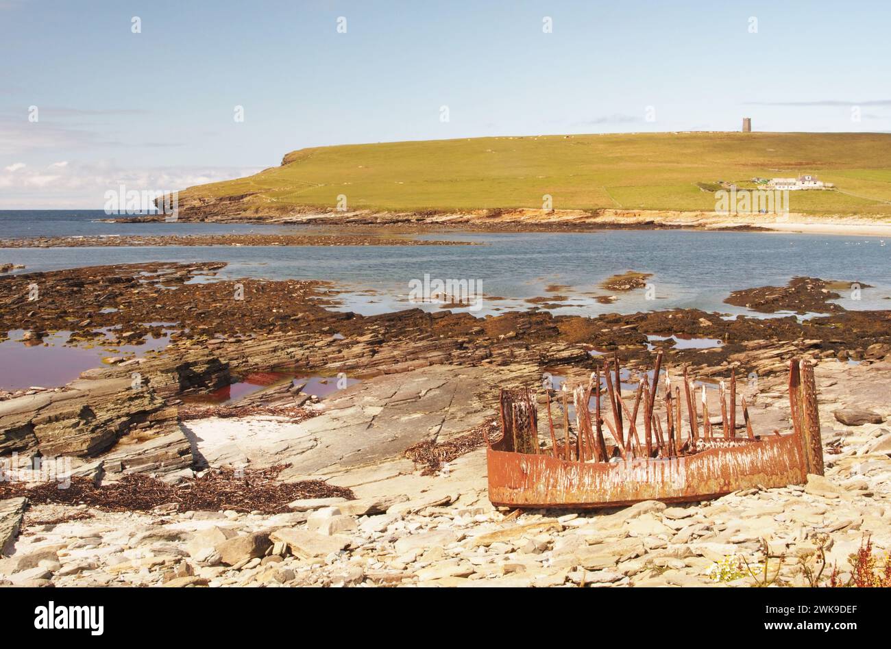 Looking across Marwick bay to Marwick Head with the Kitchener's ...
