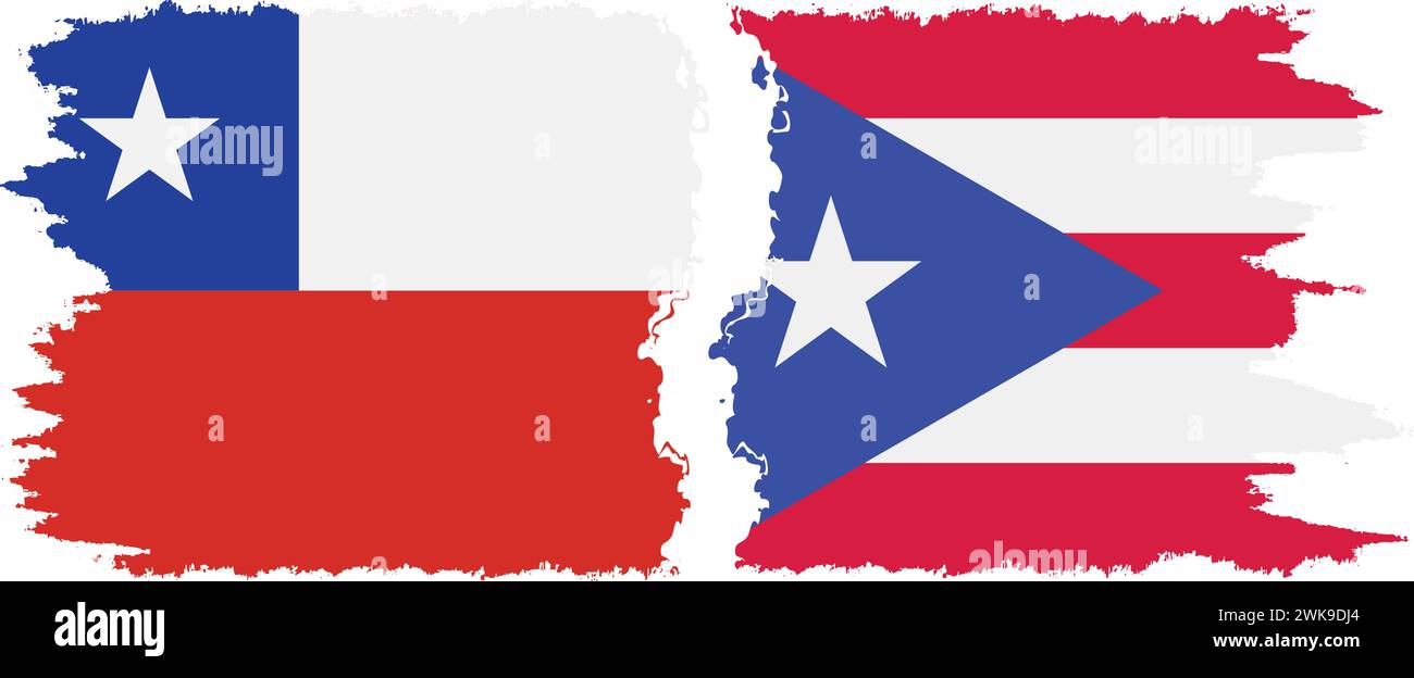 Puerto Rico and Chile grunge flags connection, vector Stock Vector ...