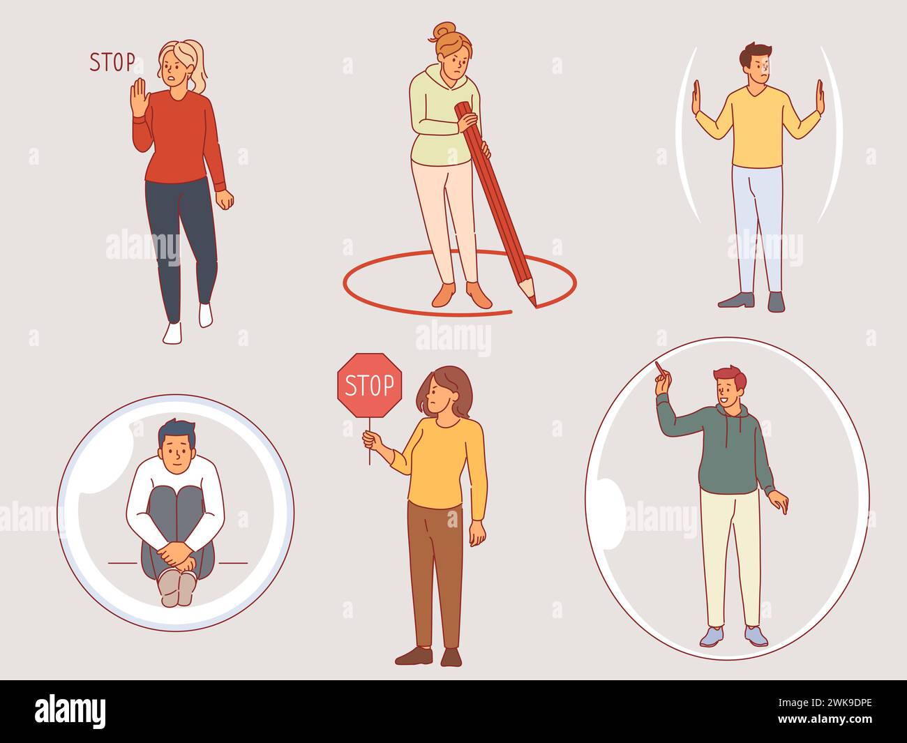 People personal boundaries. Social interaction, men and women outline ...