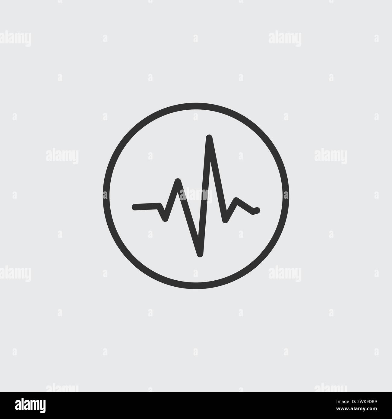Vector linear pulse Icon. cardiogram beat wave. Stock vector ...