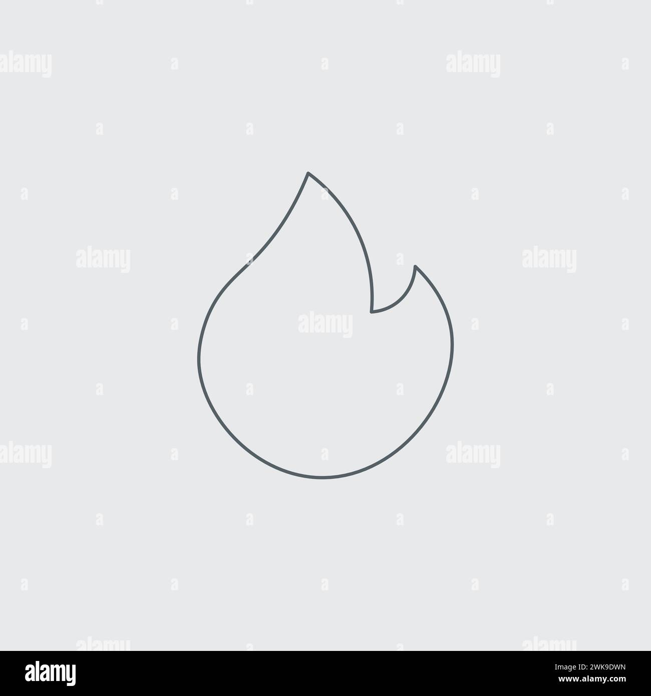 Fire flame line icon. Fire flame silhouette. Simple icon. Web site page ...