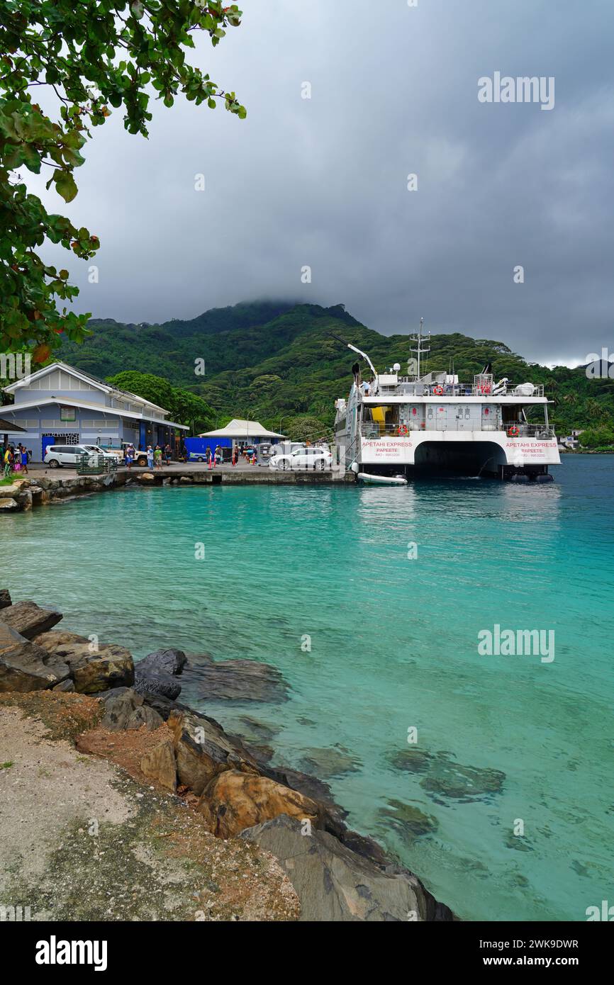 HUAHINE, FRENCH POLYNESIA – 5 DEC 2023 – View of the Apetahi Express, a ...