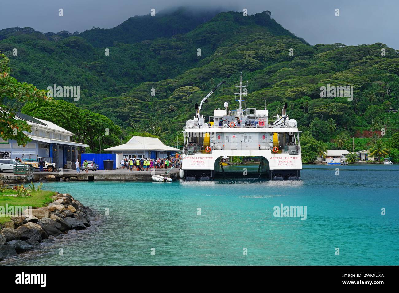 HUAHINE, FRENCH POLYNESIA – 5 DEC 2023 – View of the Apetahi Express, a ...