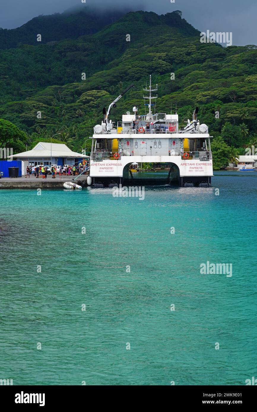 HUAHINE, FRENCH POLYNESIA – 5 DEC 2023 – View of the Apetahi Express, a ...