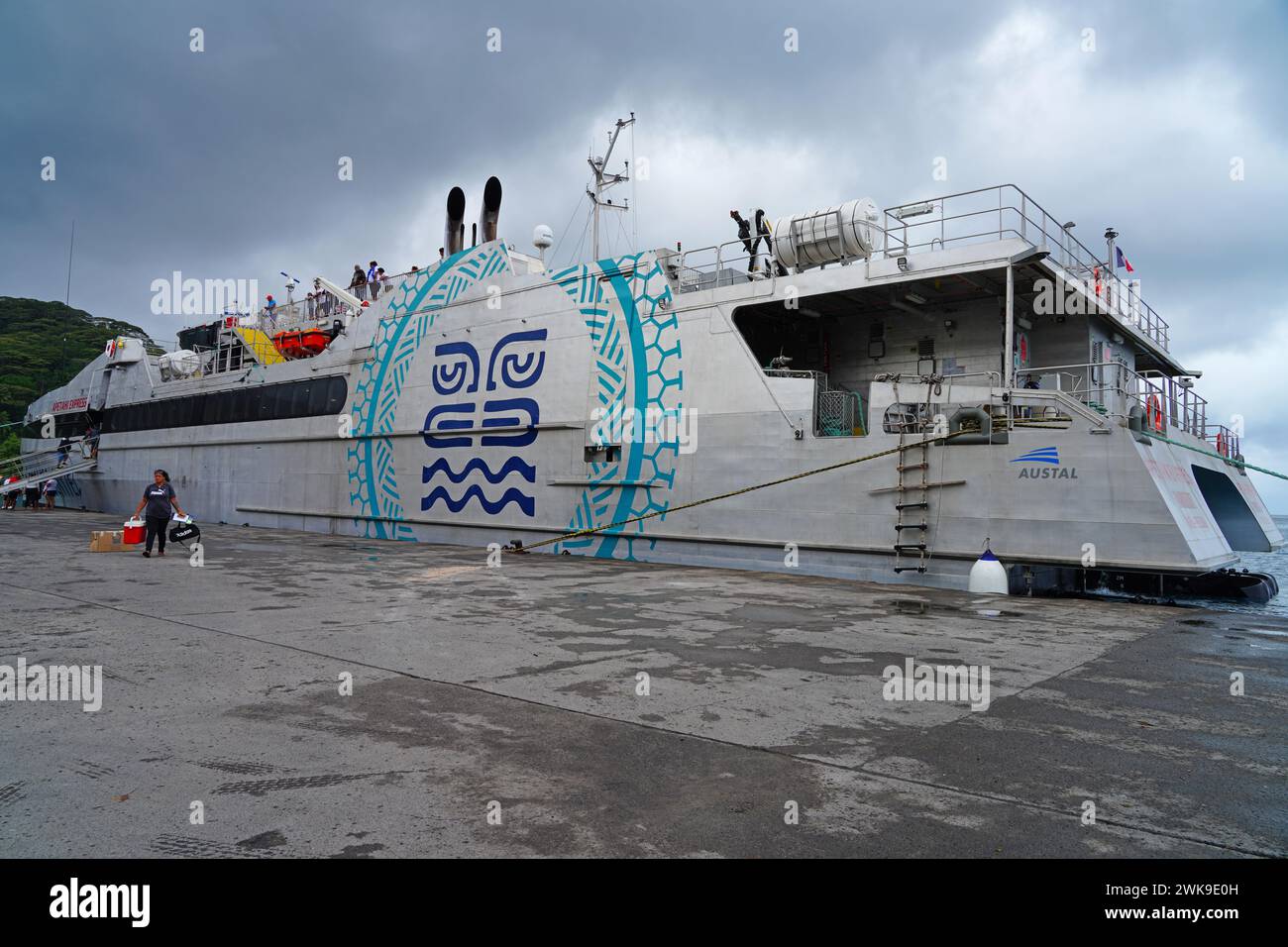 HUAHINE, FRENCH POLYNESIA – 5 DEC 2023 – View of the Apetahi Express, a ...