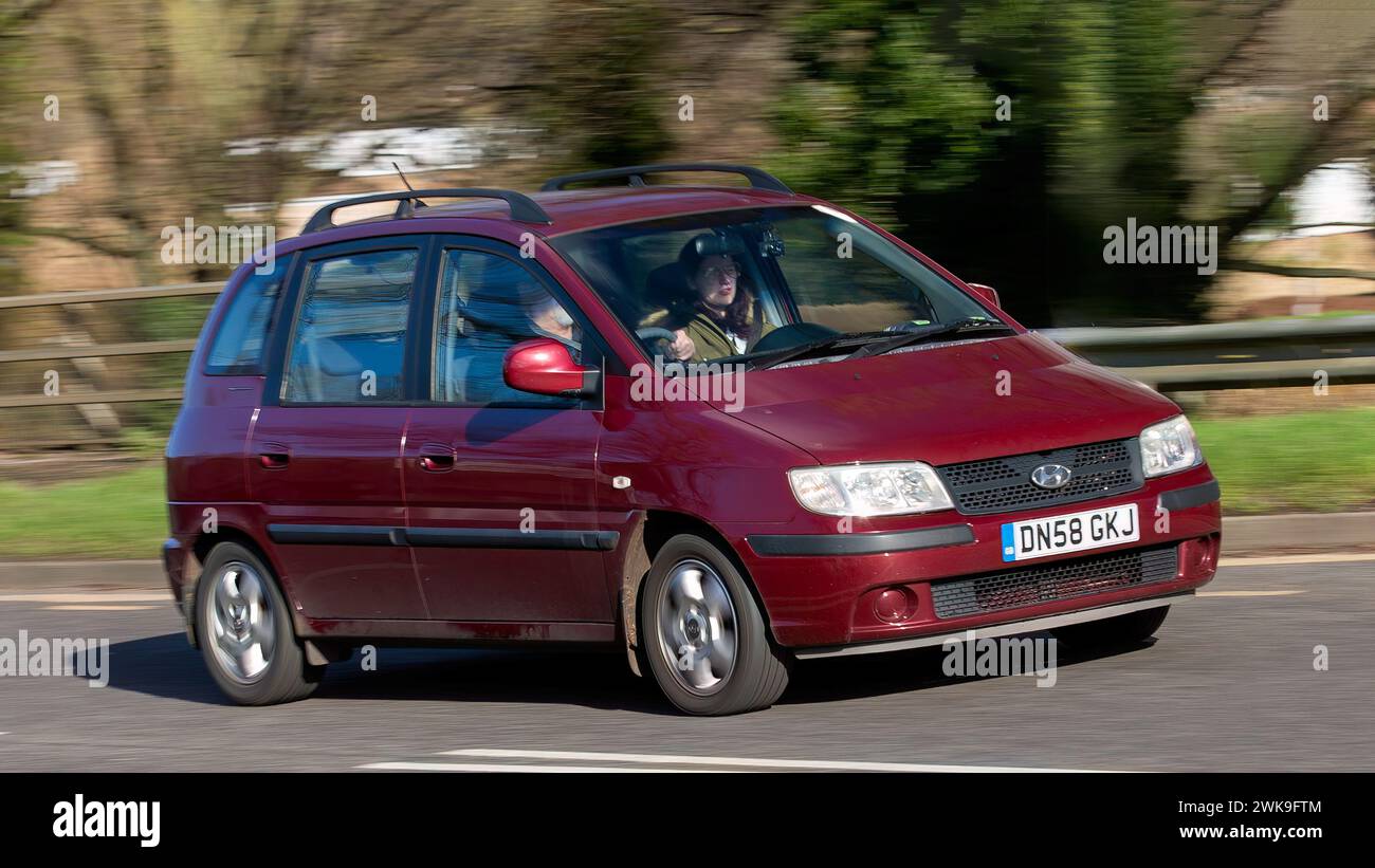 Milton Keynes,UK-Feb 16th 2024: 2009 Hyundai Matrix car driving on an ...