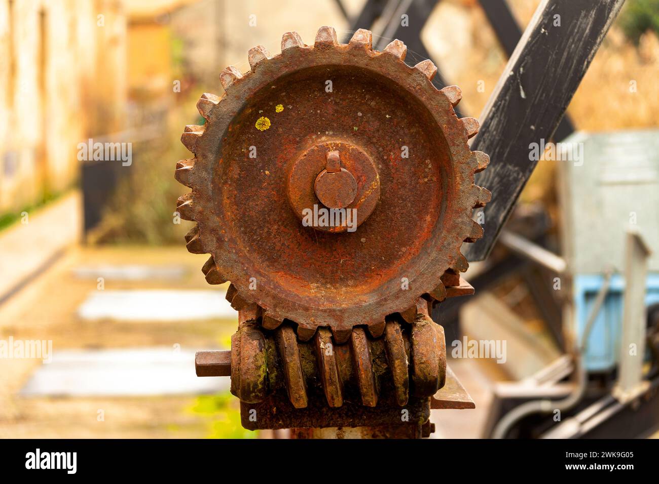 Toothed wheel with spindle for opening the irrigation gate. Concept of ...