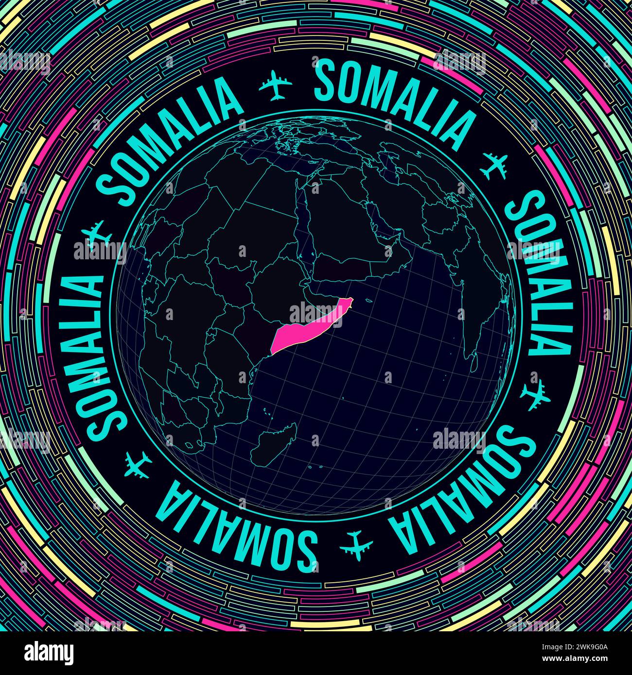 Somalia map satellite geography hi-res stock photography and images - Alamy