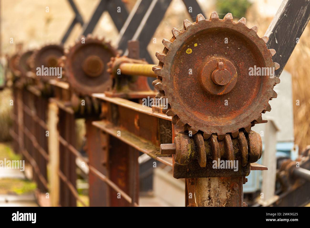 Gear system for irrigation gates with gear wheels and spindles. Concept ...