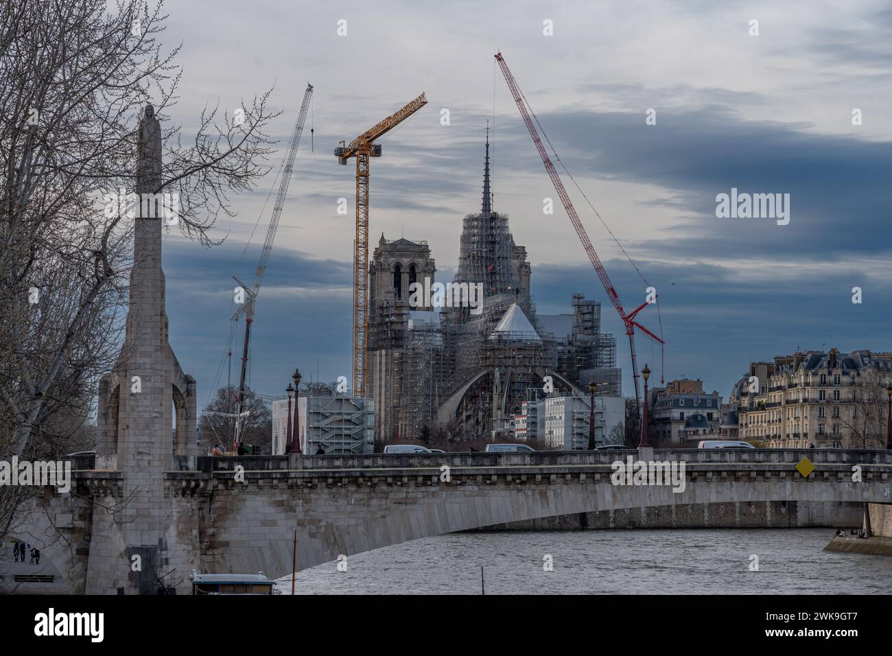 Paris, France - 02 15 2024: Notre Dame de Paris. Panoramic view of the ...