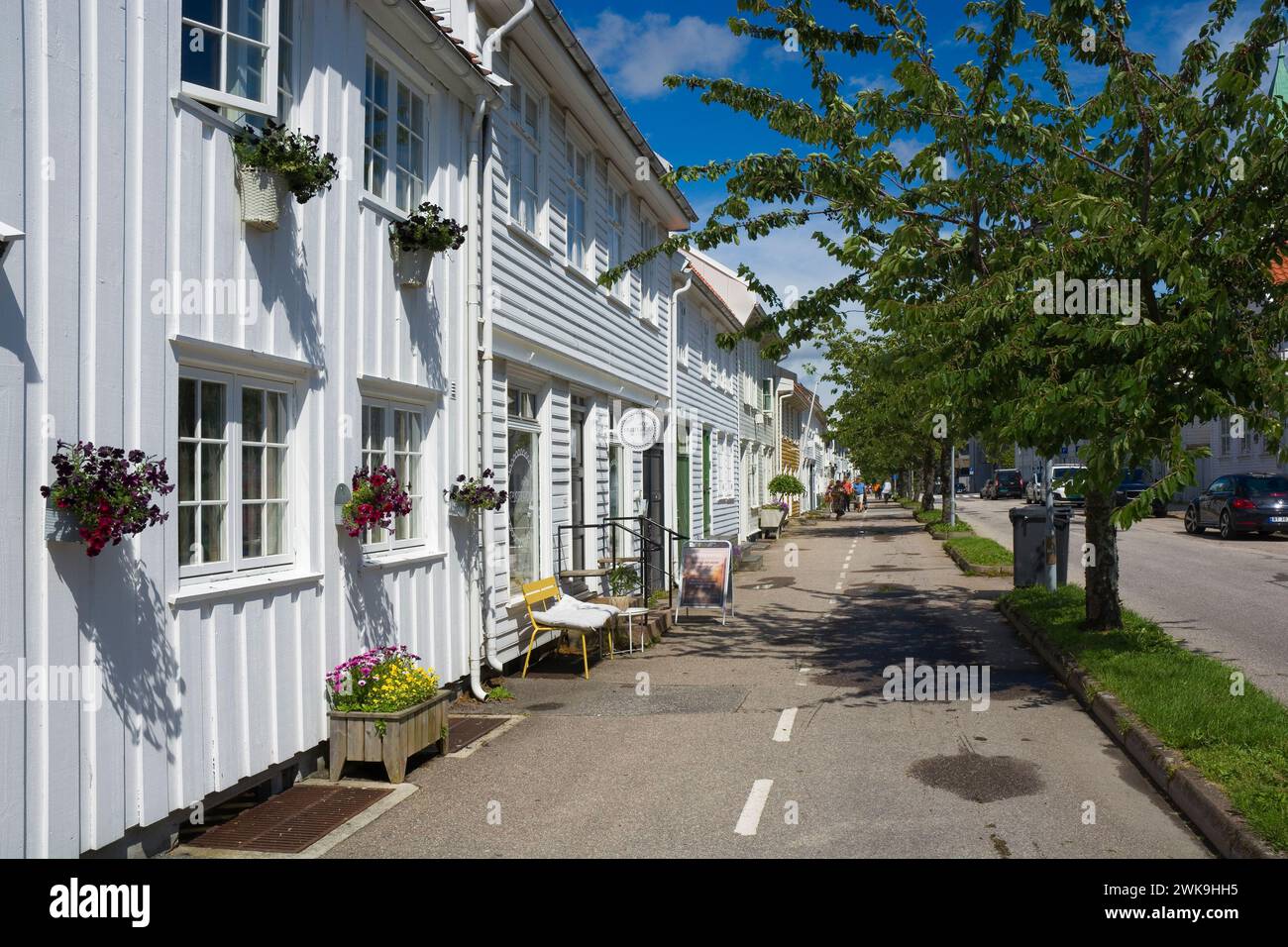 Street of the oldest district of Kristiansand, Posebyen, Norway Stock Photo - Alamy