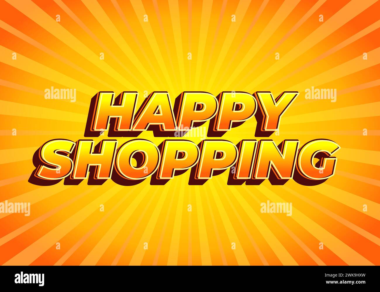 Happy shopping. Text effect design in 3D look with eye catching color ...