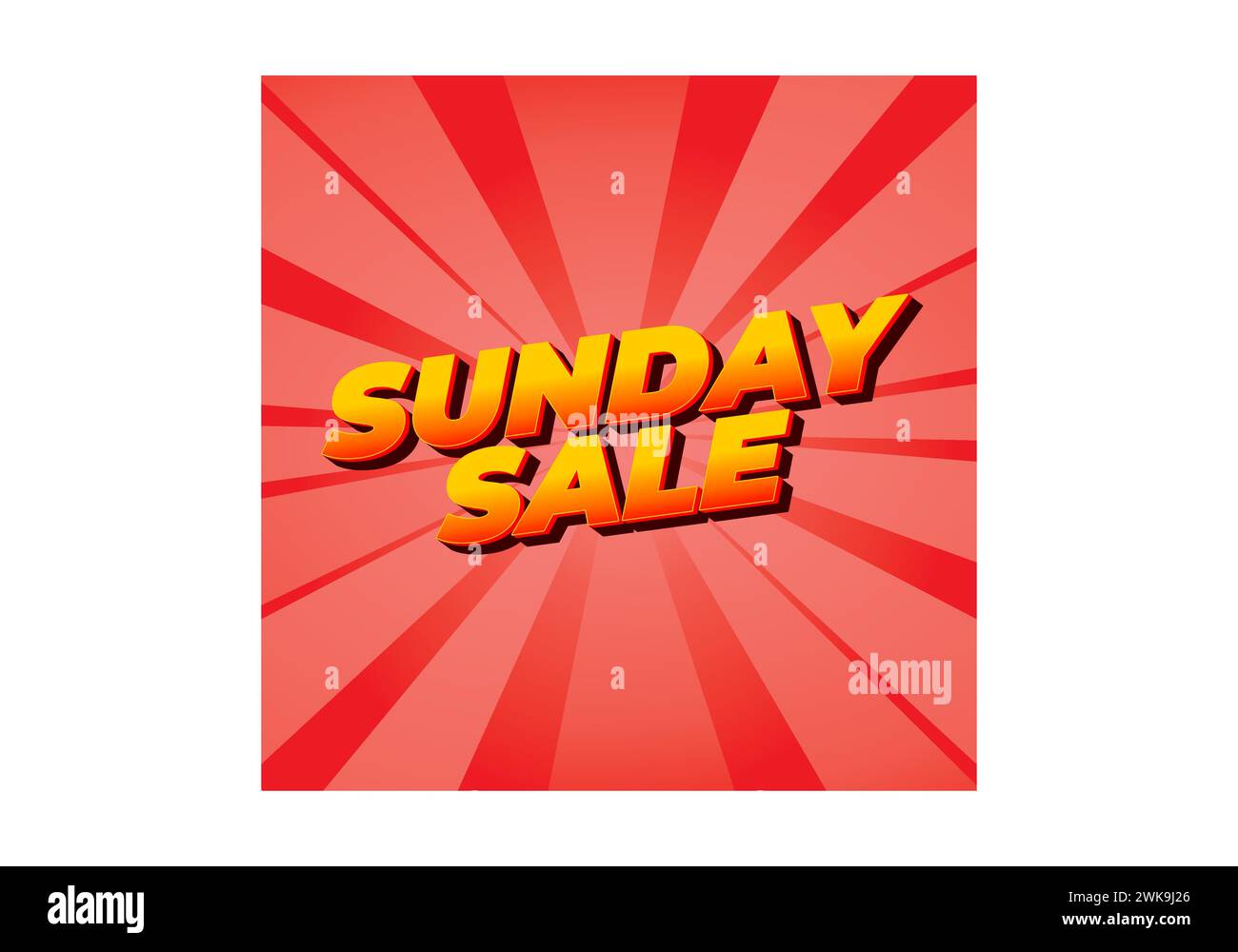 Sunday sale. Text effect design in 3D style and eye catching colors ...