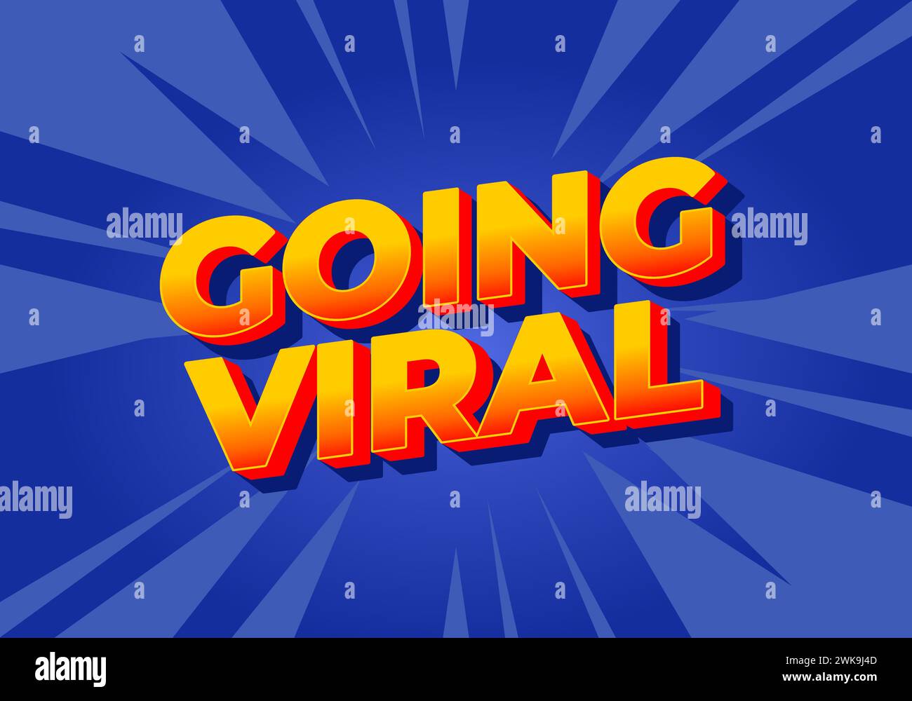 Going viral. Text effect design in eye catching color and 3D look ...