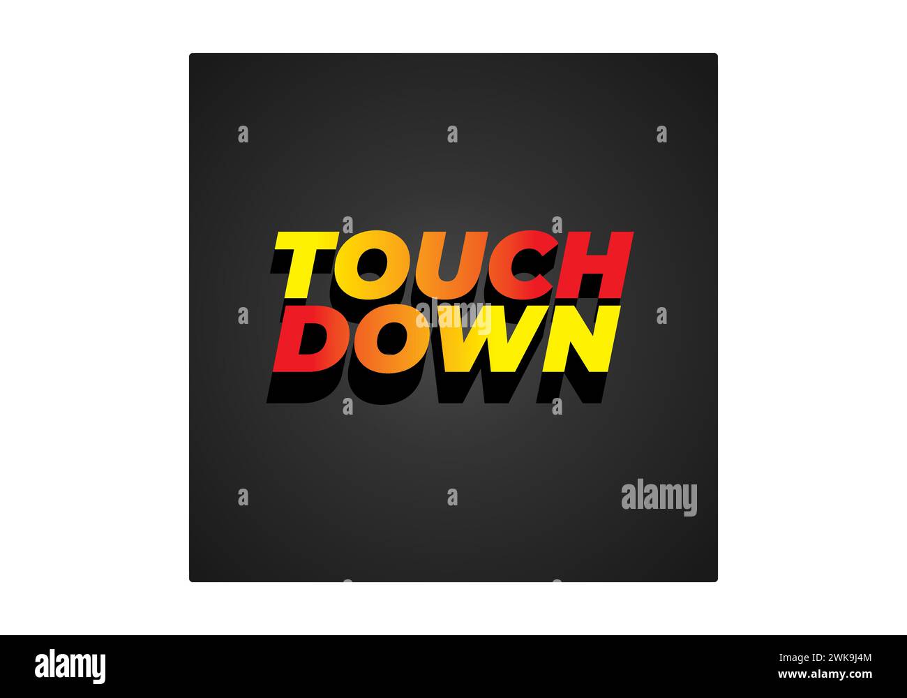 Touch down. Text effect design in eye catching color with 3d look ...