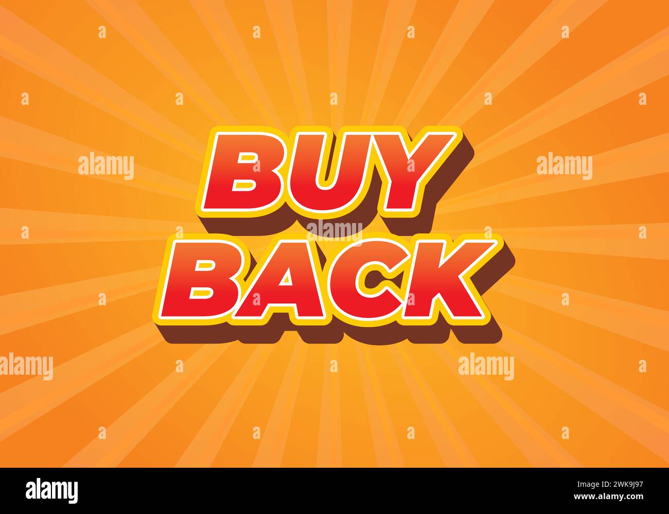 Buy back. Text effect design in 3D look with eye catching colors Stock ...