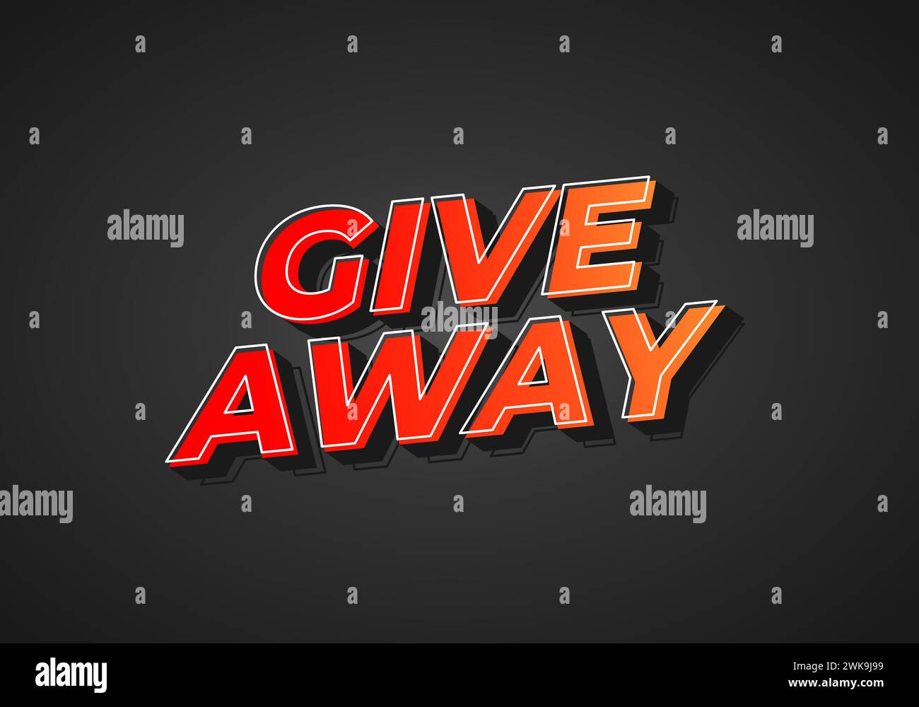 GIVE AWAY. Text effect design in 3D style with eye catching color Stock ...