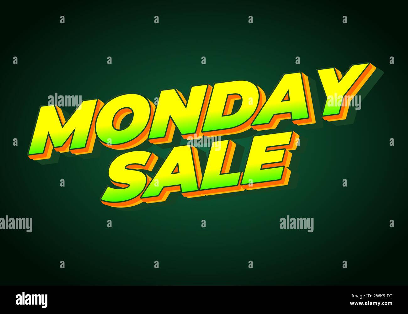 Monday sale. Text effect design in 3D style with eye catching colors ...