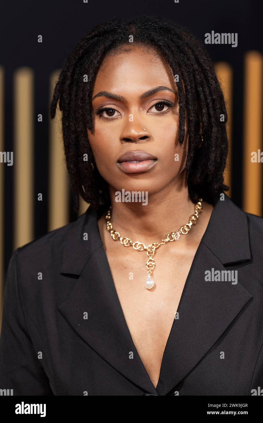 Oyinda poses for photographers upon arrival at the 77th British Academy ...