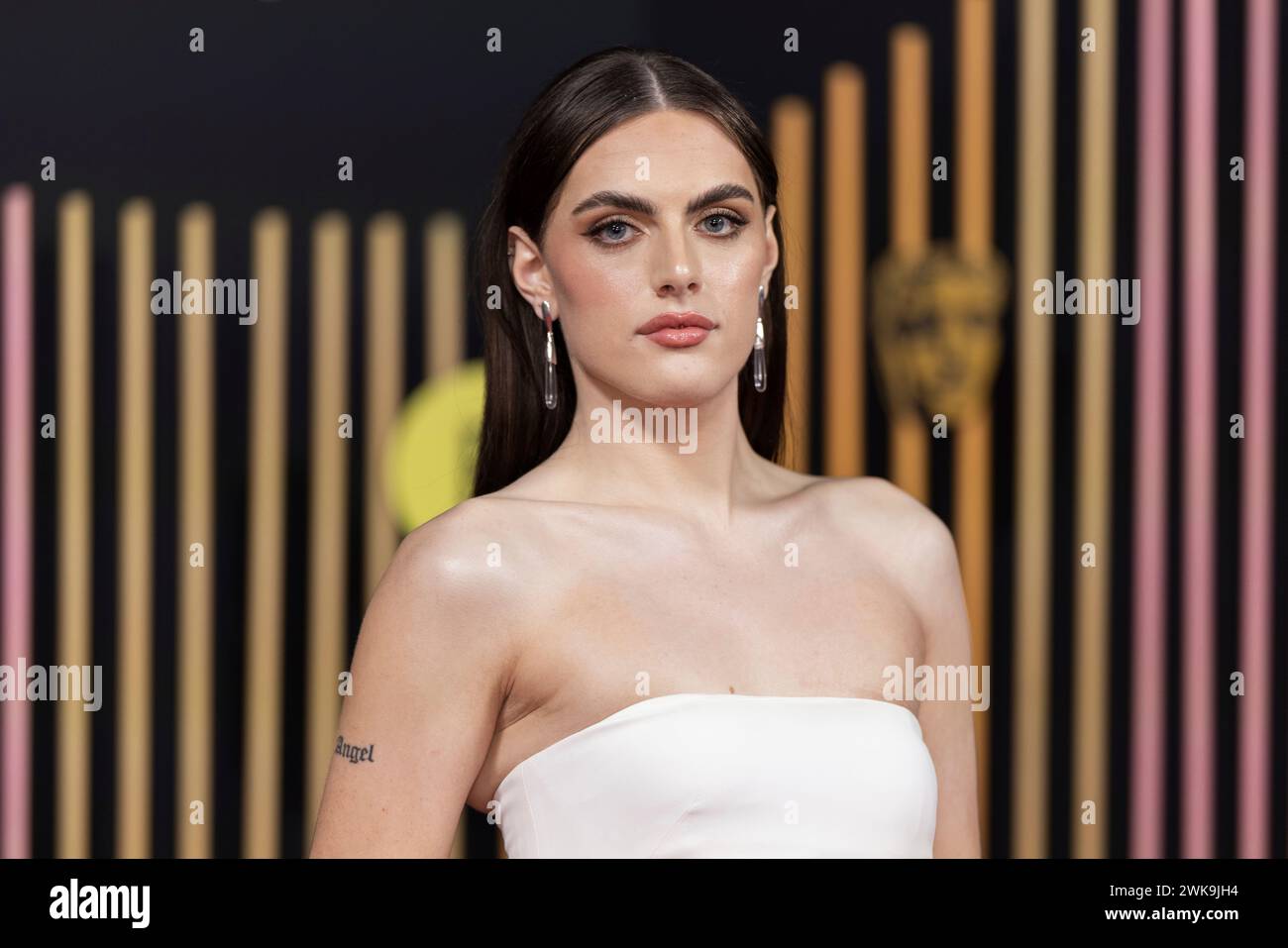 Bel Priestley poses for photographers upon arrival at the 77th British ...