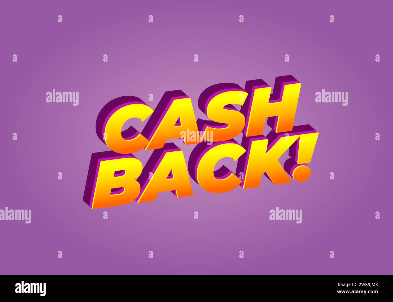 Cash back. Text effect design in eye catching colors and 3D look Stock ...