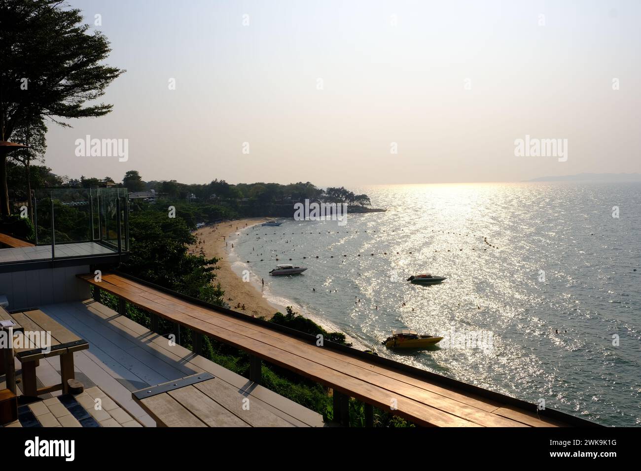 Cozy beach, viewed from the Sky Gallery Bar, Pattaya, Thailand Stock ...