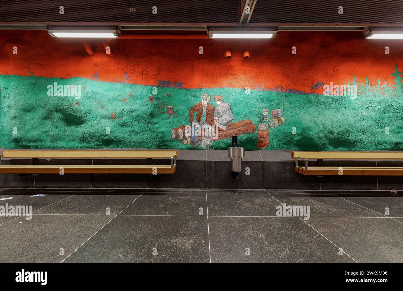 Solna Centrum metro, subway station on blue line on Stockholm ...