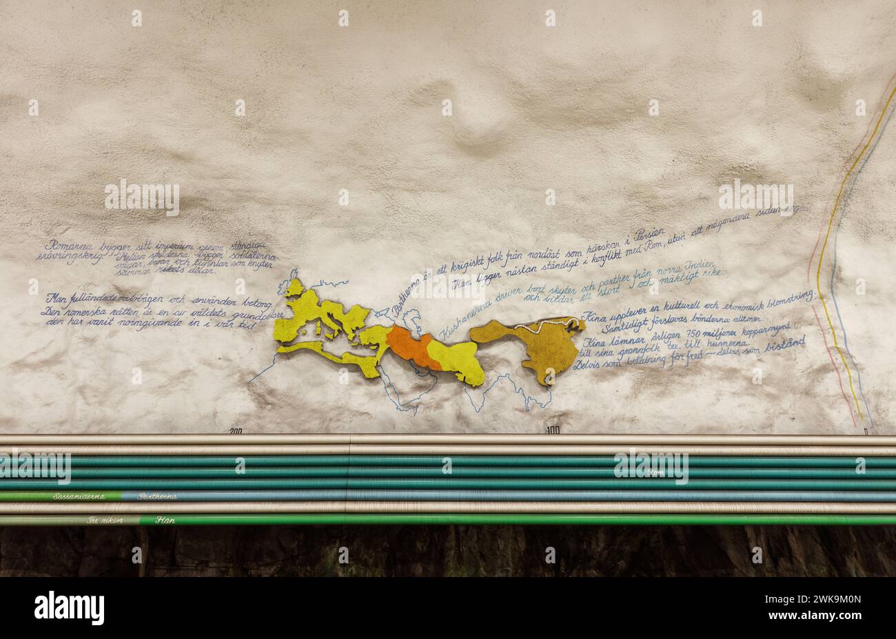 Rissne Centrum metro, subway station on blue line on Stockholm ...