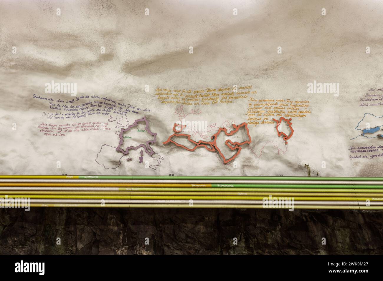 Rissne Centrum metro, subway station on blue line on Stockholm ...