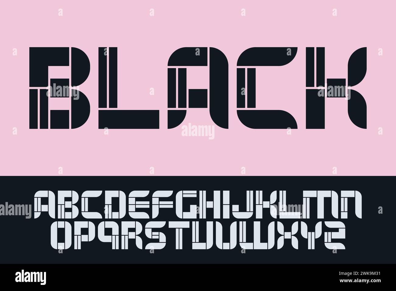Design Black Typeface Alphabet Typography Font Letter Text Stock Vector ...