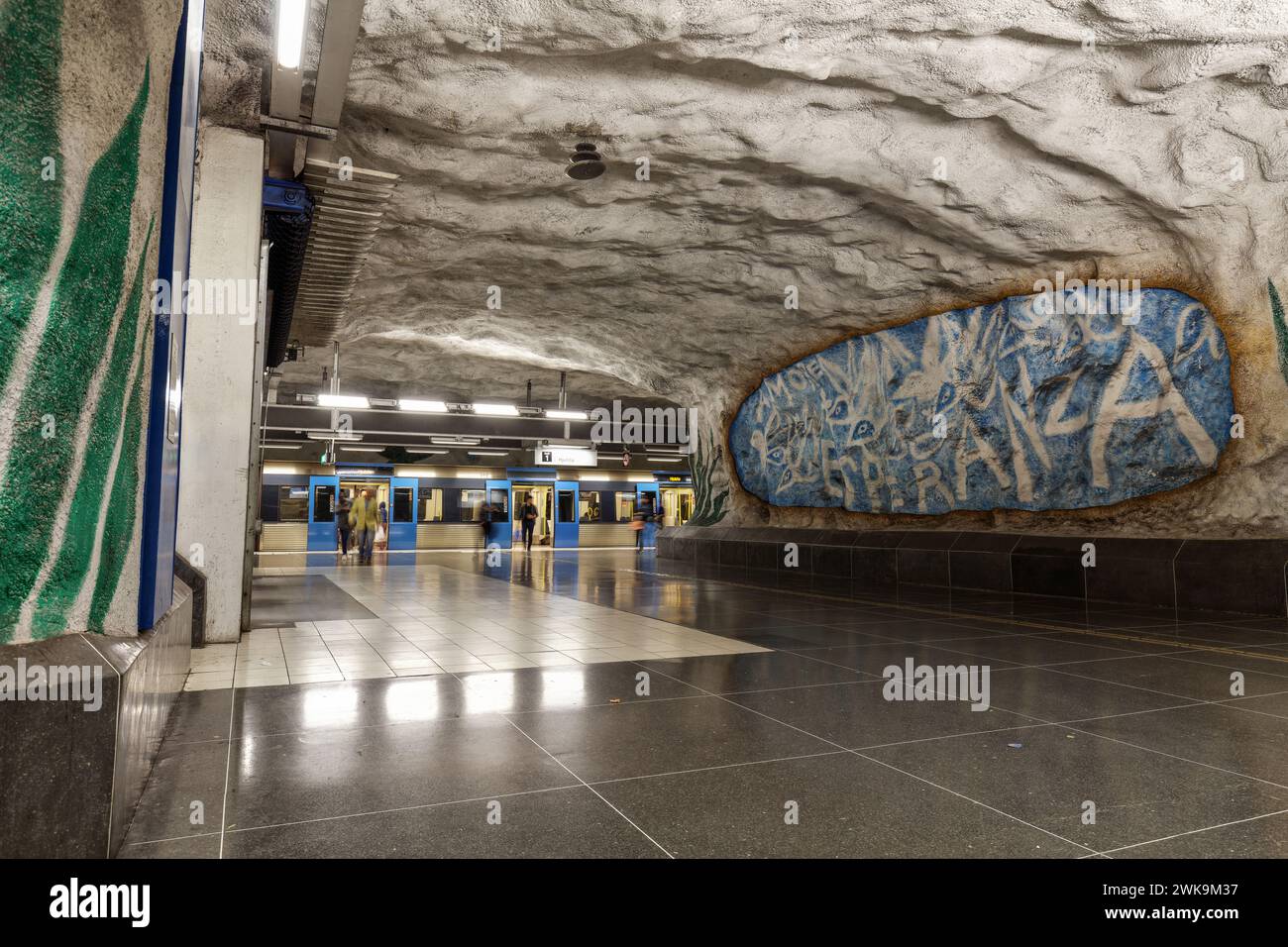 Tensta metro, subway station on blue line Stockholm Tunnelbana in ...