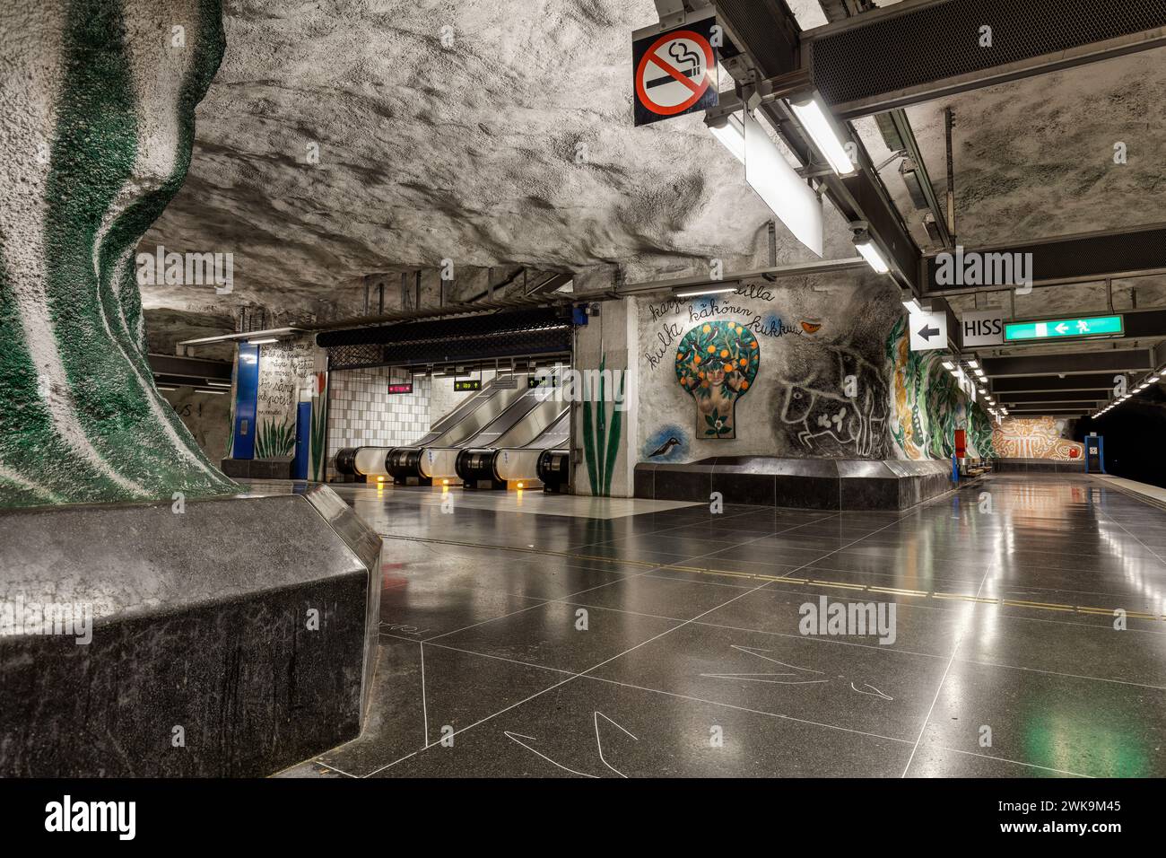 Tensta metro, subway station on blue line Stockholm Tunnelbana in ...