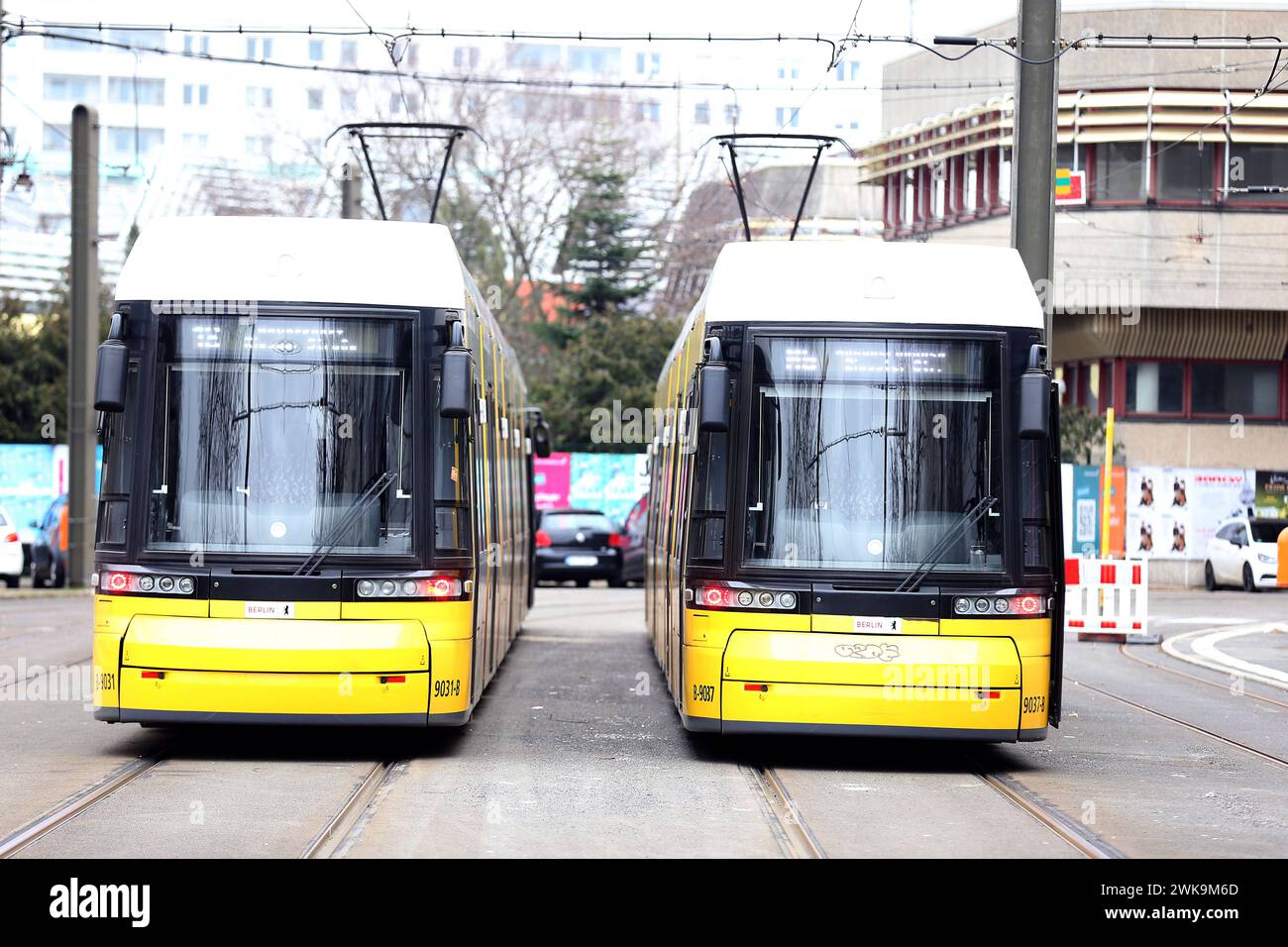 BVG Straßenbahn Berlin 26.01.2024:Starßenbahn an der Lanndsberger Allee ...