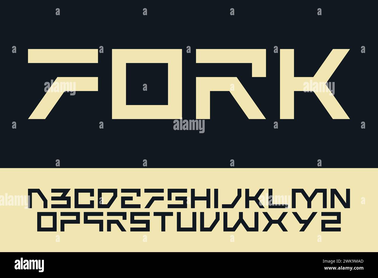 Design Fork Typeface Alphabet Typography Font Letter Text Stock Vector ...