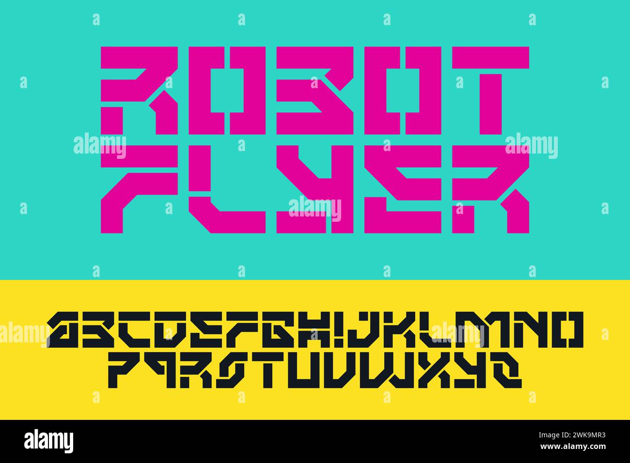 Design Robot Flyer Typeface Alphabet Typography Font Letter Text Stock ...