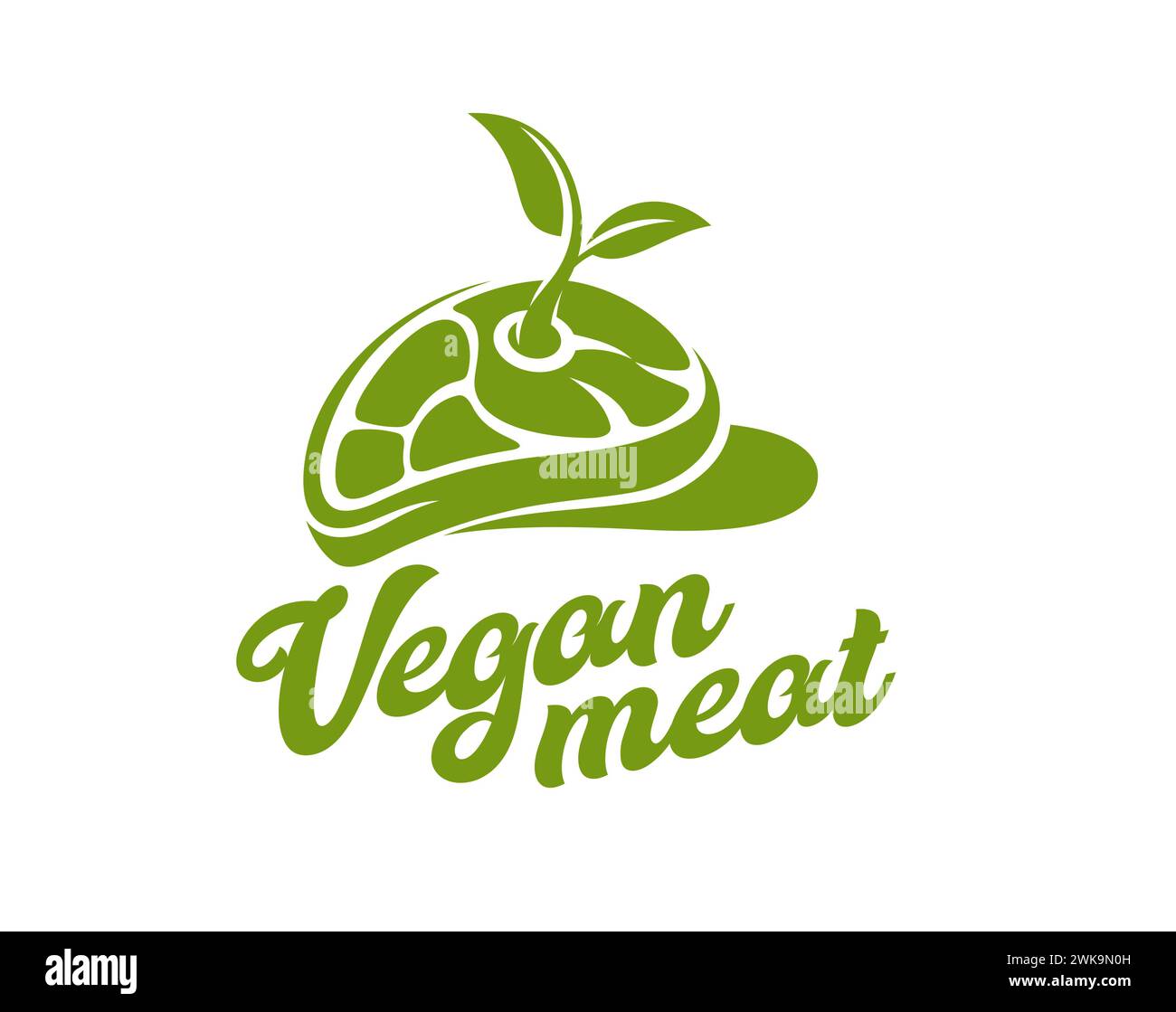 Vegan meat icon, vegetable plant steak. Isolated vector stylized ...