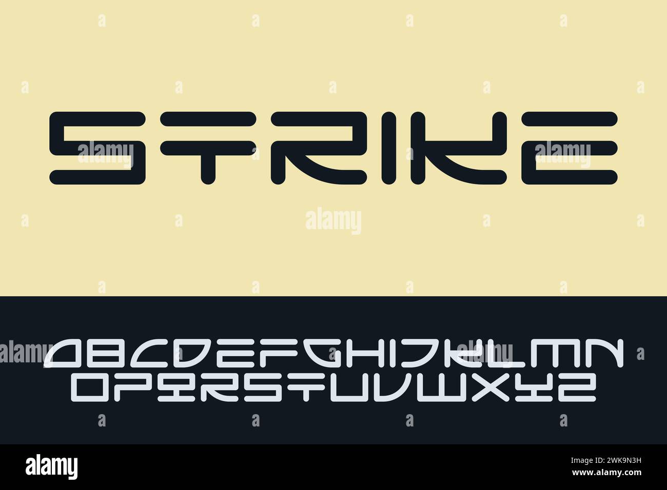 Design Strike Typeface Alphabet Typography Font Letter Text Stock ...