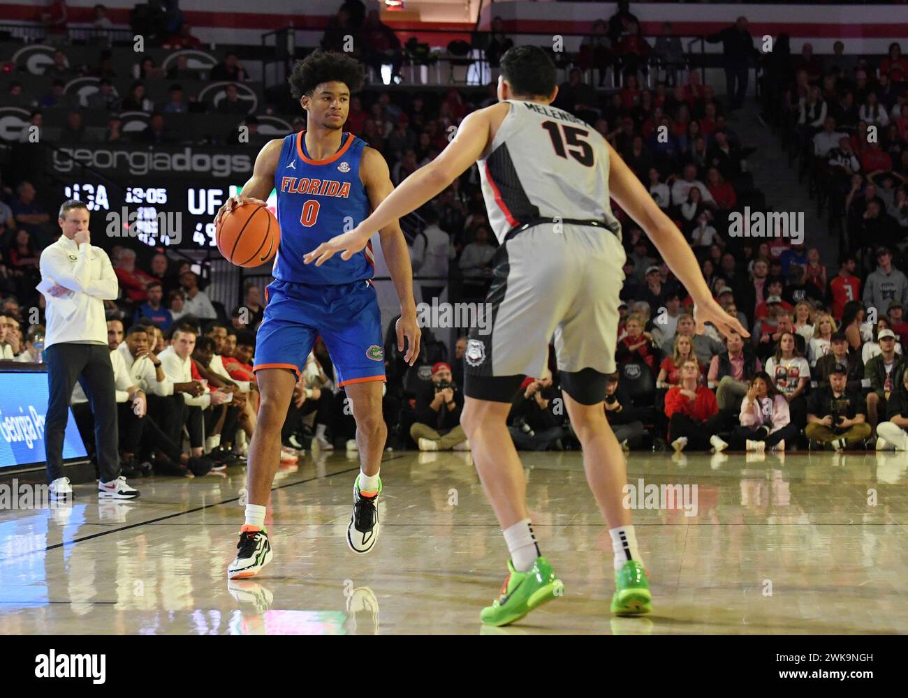 ATHENS, GA - FEBRUARY 17: Florida Gators Guard Zyon Pullin (0) looks ...